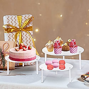 Supkiir Acrylic Cake Stand, 3Pcs Round Clear 3 Tier Cupcake Stand Cake Holder for Cupcake Dessert Cake Pizza