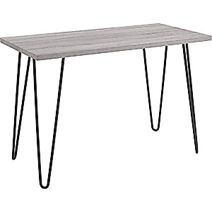 Ameriwood Home Owen Retro Desk with Metal Legs Weathered Oak