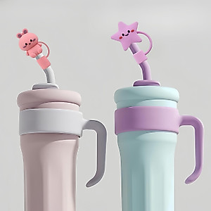 KATOCHUG 6Pcs Straw Cover Cap for Stanley Cup,Silicone Straw Topper Compatible with 30&40 Oz,Stanley Accessories Drinking Straws Plug 10mm 0.4in Dust-Proof Reusable Straw Tips Lids. (6Y-2G2D-6O1S)