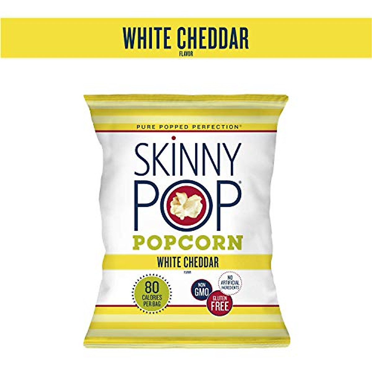SkinnyPop Popcorn, Gluten Free, Non-GMO, Healthy Snacks, Skinny Pop Variety Pack (Original & Dairy Free White Cheddar Popcorn), 0.5oz Individual Size Snack Bags (40 Count)