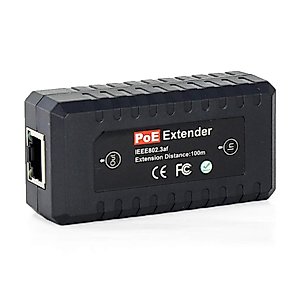 CENTROPOWER PoE Extender Ethernet Repeater 1 Port 10/100Mbps, IEEE802.3af Network PoE Switch Signal Extender for Security Systems IP Camera Poe Splitter, IP Phone
