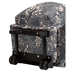 Rockland Double Handle Rolling Backpack, ACU Camo, 17-Inch