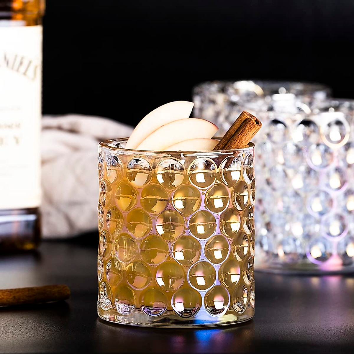 ACASSA, Gin and Tonic Glassware, Iridescent Drinking Glasses, Romantic Water Glasses, Bubble Design Drinking Glasses, Hobnail Drinking Glasses, Wine, Cocktail, Lowball, Bourbon, Whisky, Scotch Glasses