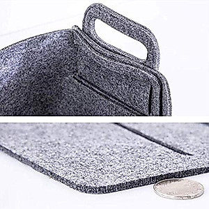 ArtTao Felt Storage Basket Collapsible & Space-Saving Storage Box Perfect for Bedroom, Kids Room, Bookshelf, Office, Closet (13.78x9.84x9.06inch) Light Grey
