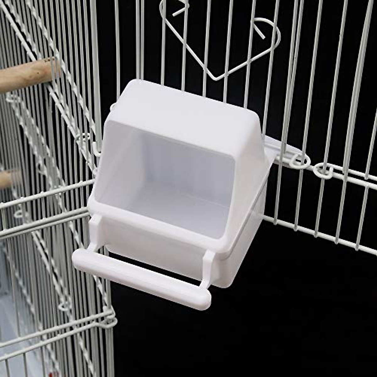 39" Bird Cage Pet Supplies Metal Cage with Open Play Top with Three Additional Toys White