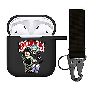 Backwoods Airpods Case Flexible Silicone Cover for Airpods 2&1shockproof Protective TPU Airpod Cases with Keychain Compatiable Wireless Charging