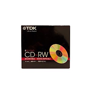 TDK CDRW80 Recordable and ReWriteable CD