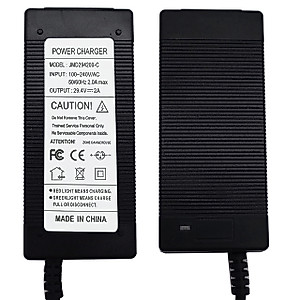 Unocho 29V Battery Charger 2A DC Charger Power Supply Adapter for 24V Lithium Batteries li-ion Batteries Pack with 3-pin XLR Connector