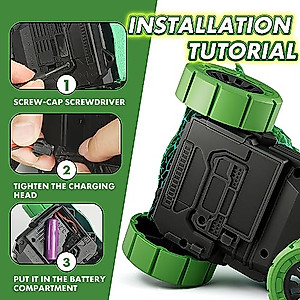 LOVE LIFE Remote Control Car, RC Stunt Car Invincible 360°Rolling Twister with Colorful Lights & Music Switch, Dinosaur Remote Control Car for 3 4 5 6 7 8 Year Old Kids Boys (Triceratops)