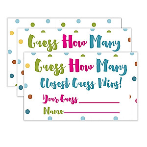 Candy Guessing Game Cards,50-Pack,Games Activities and Decorations.