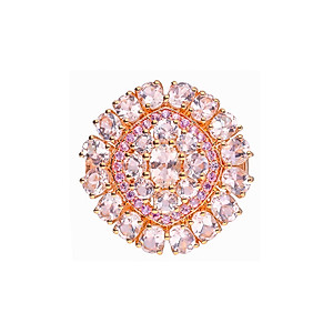 YoTreasure Pink Morganite Sapphire Rose Gold Plated Over 925 Sterling Silver Engagement Ring Jewelry