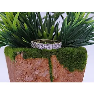 Dazzlingrock Collection 0.25 Carat (ctw) 10k Round Diamond Stackable Wedding Band for Women Swirl Ring 1/4 CT, Yellow Gold, Size 6