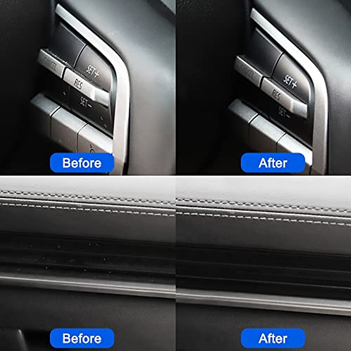 FineGood 2 Pcs Double Head Car Detailing Brushes, Car Brushes Soft Car Cleaning Kit Brush Interior Car Cleaner Detail Brushes for Car Clean