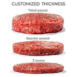 Shop Square Hamburger Press Patty Maker - Adjustable 1/4lb to 3/4lb Burger Press Patty Maker with Patty Ejector - Adjustable Thickness for Burgers, Crab Cakes, and Sausage - Patty Paper Included