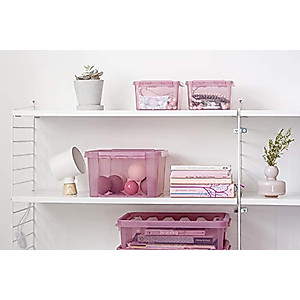 SmartStore - Colour 2 - Set of 10 Storage Boxes - Pink - 21 x 17 x 11 cm - 2l