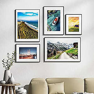 16x20 Aluminum Picture Frame - Plexiglass - Thin Edge - Black - 2 Packs - Wall Mounted - Hang Vertically & Horizontally