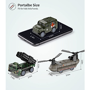 Small Army Toy Cars, Geyiie Die Cast Military Truck Vehicles Toys for Kids, Army Helicopter, Tanks, Mini Car Set as Easter Basket Stuffers Gifts for Boys Girls Age 3-8, East Party Favor