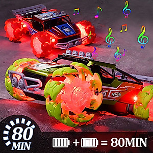 Agekub 1:12 Remote Control Monster Truck for Boys RC Monster Trucks Toys High Speed Music RC Stunt Car 2.4 GHZ Hand Controlled Rock Crawler RC Toy Car Gift for Kids