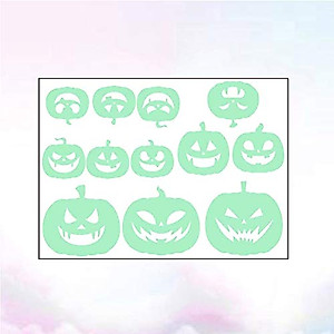 PartyKindom Halloween Home Decorations, 1 Sheet Halloween Luminous Stickers Fluorescent Stickers Holiday Festival Wall Stickers (Cartoon Pumpkin)