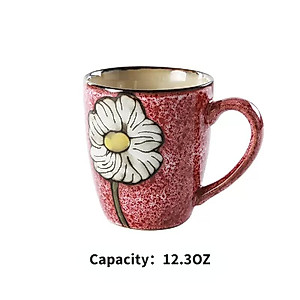 Ceramics 12oz Cappuccino Mug,Coffee mugs,Tea mugs,Kiln Glazing Process,Microwave and Dishwasher Safe, Perfect For Tea, Espresso, Latte - Porcelain Mugs for Kitchen or Cafe (Red+Blue+Green+Pink)