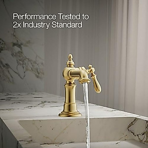 Kohler K-72762-9M-2MB Artifacts Single Handle Bathroom Sink Faucet, 1.2 GPM, Vibrant Moderne Brushed Brass