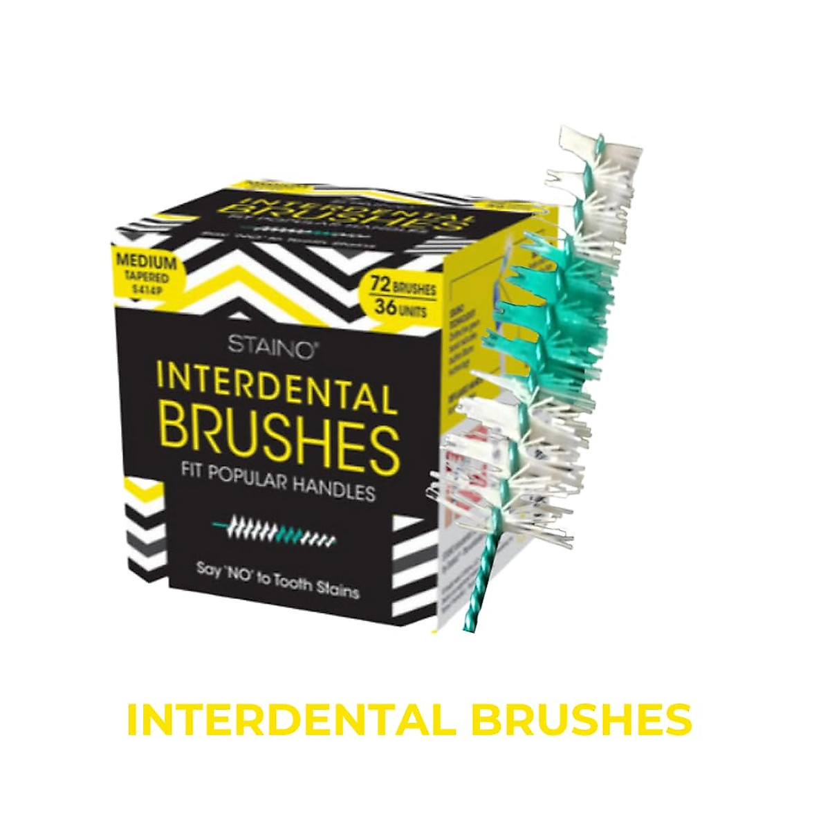 Staino Interdental Brushes Refill – Ultrafine Tapered Brush - 36 2-Brush Units/Box