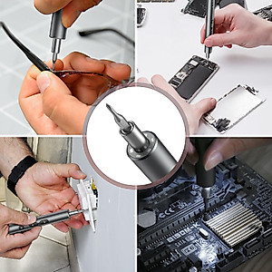 LOFICOPER Mini Electric Screwdriver, Precision Screwdriver Set, 28 in 1 Cordless Home Repair Tool Set with 24 Bits, Magnetizer, Type-C USB Charging Port, Black