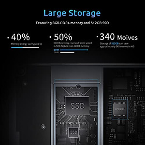 Bmax X14 Pro 14.1" Laptop AMD Ryzen 5 3450U (up to 3.5GHz) 8GB DDR4 512GB SSD Gaming Laptop 1920x1080 FHD Thin Traditional Computers Expandable 1TB SSD, HDMI, BT, USB3.0, 2.4G/5G WiFi