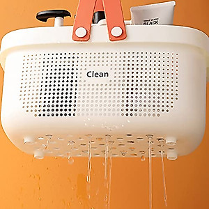 LAIGOO Large Shower Caddy Basket, Plastic Storage Basket with Handles Storage Bins Shower Storage Organizer for Bathroom, College Dorm, Kitchen, Bedroom, Gym