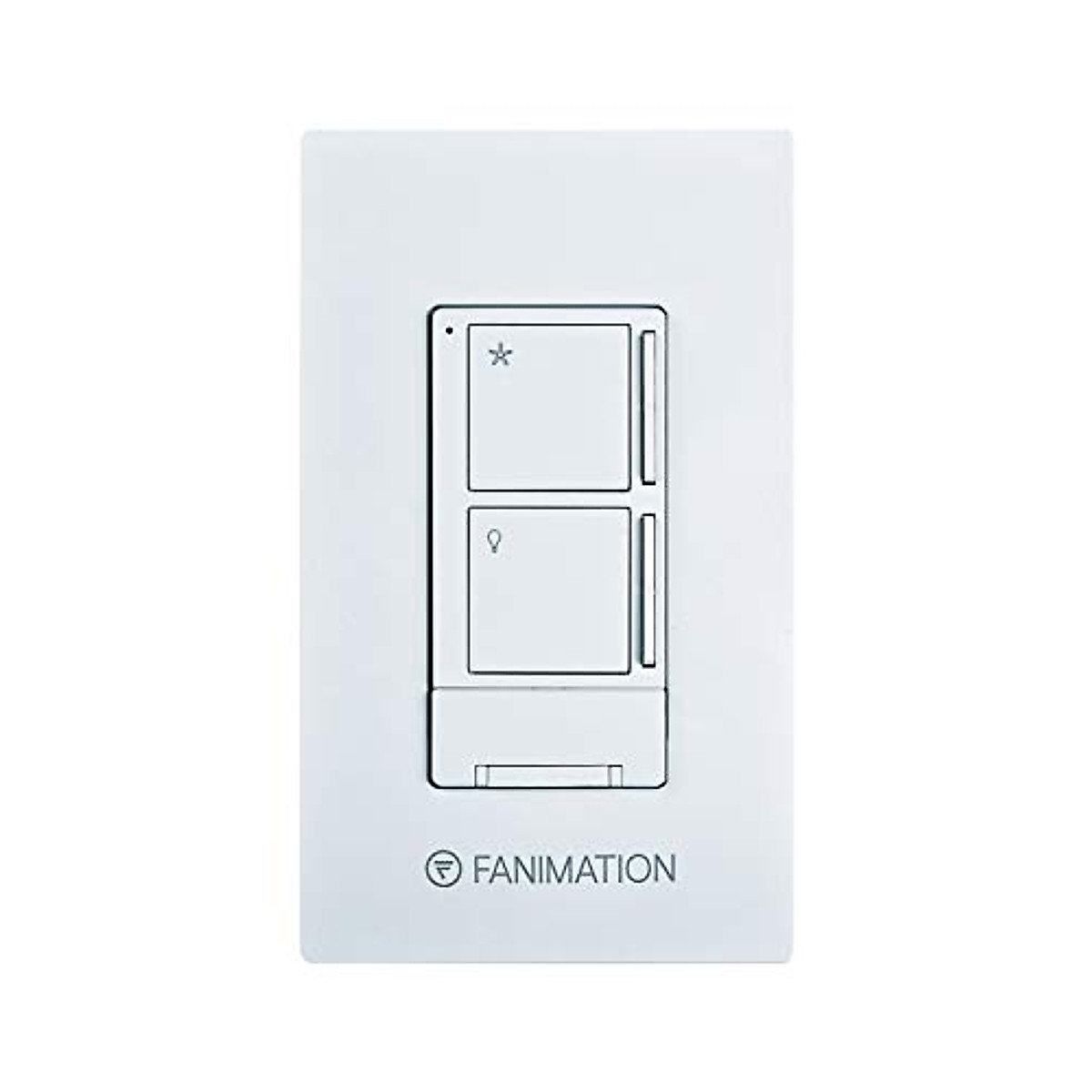 Fanimation WR501WH Ceiling Wall Control with Receiver-3 Fan Speeds and Light, White