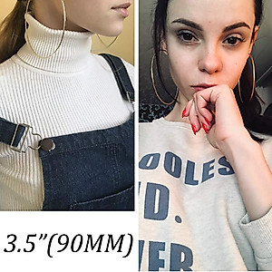 Huge Gold Hoop Earrings for Women - Plated Gold Stainless Steel Hooped Earrings for Women, 70-100mm Large Gold Hoop Earrings