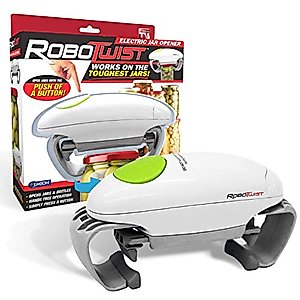 Robotwist Jar Opener, Automatic Jar Opener, Deluxe Model with Improved Torque, Robo Twist Kitchen Gadgets for Home, Electric Handsfree Easy Jar Opener – Works on All Jar Sizes, As Seen on TV