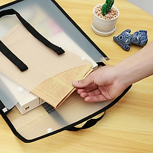 3 Pack Scrapbook Paper Storage Organizer,Expanding Paper Folio 13.1×3.4×14 Inch Scrapbook Paper Organizer Bag Expanding Paper Folio (Black)