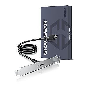 GRAUGEAR USB 3.2 Gen 2 USB-C Front Panel Adapter, Motherboard Header Extension Cable, USB-C Female to 20-pin USB Type-E A-Key Male Connector with PCIe Full Height Bracket, 19.6 in [G-AD-ETC-10G]