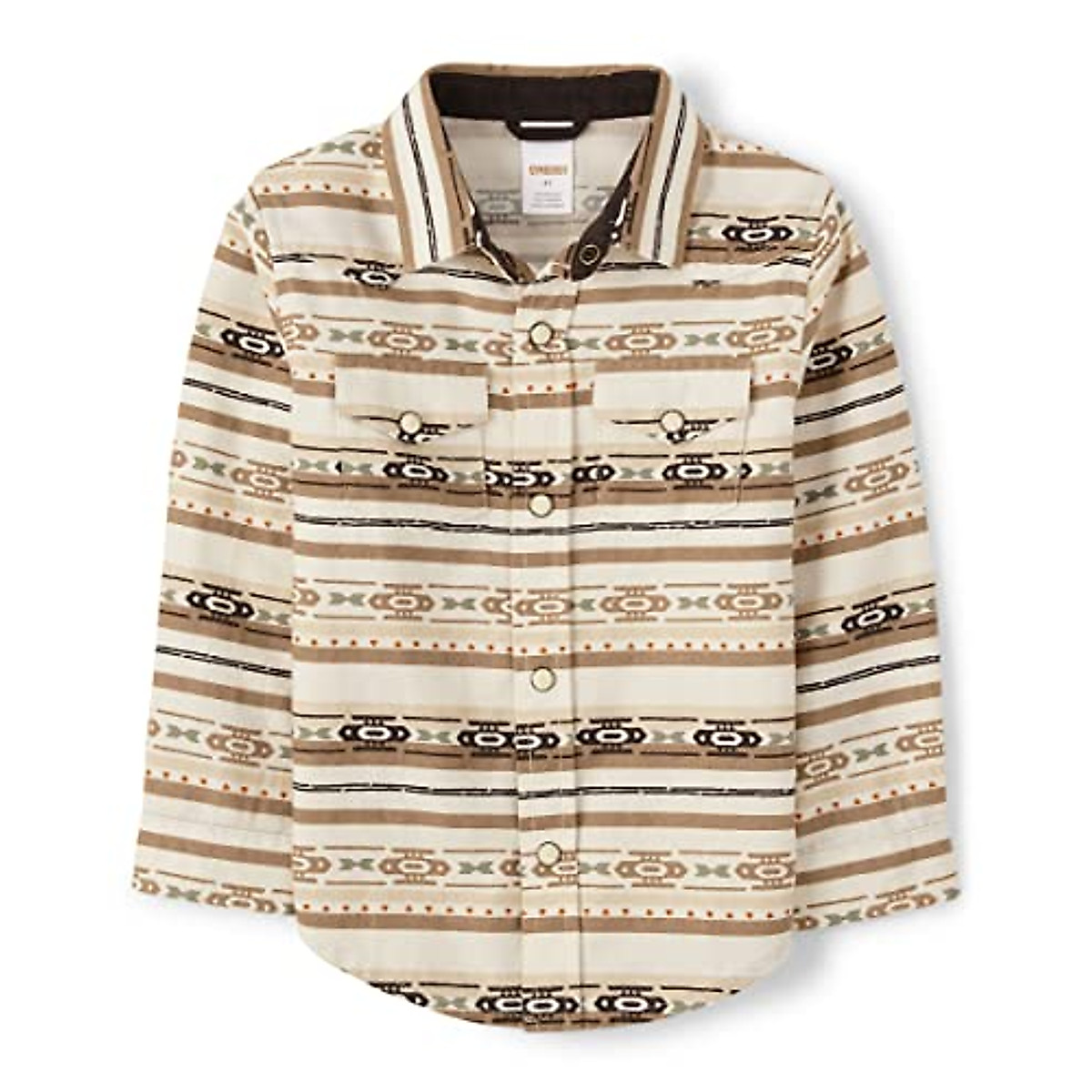 Gymboree Boys and Toddler Long Sleeve Button Up Shirts, Country White, 12