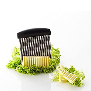 triangle Crinkle Cutter - Ultra-Sharp Stainless Steel - Creates Julienne Strips, Waffle Cuts & Fancy Wavy Edges - Dishwasher Safe