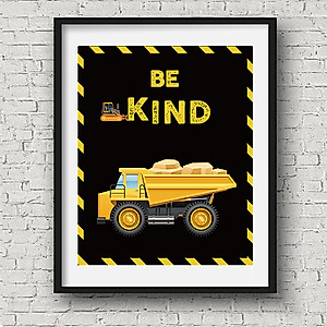 SUUURA-OO Truck Inspirational Quote Art Print Set of 6 (8”X10”), Dream big Truck Bedroom Cool Poster for for Nursery Boys Son Brother Grandson Kids Room Home Decor, No Frame