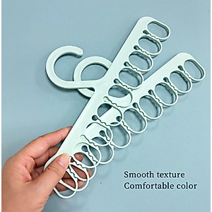 2 Pcs Eight Tooth Sock Clips,Wardrobe Rack,Clothing Storage Rack, Suitable for Storing Hats,Ties,Socks,Towels etc,Suitable for Home and Travel(Light Green)