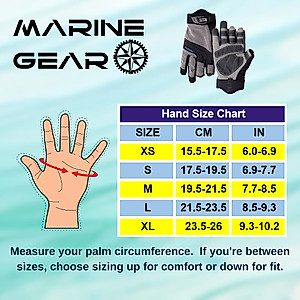 Marine Gear Sailing Gloves (Large) - 3-Finger Dexterity Sailing Gear with Better Grip, Neoprene and Padded Knuckles, Reinforced Pressure Points