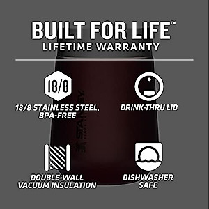 Stanley Stainless Steel GO Tumbler, 10oz Stainless Steel Vacuum Insulated Wine Tumbler, 5 Hours Cold, 1.5 Hours Hot, and 20 Hours Iced