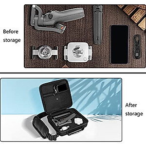 Khanka Hard Travel Case Compatible with DJI Osmo Mobile 6 Smartphone Gimbal Stabilizer, DJI OM Fill Light Phone Clamp, Case Only