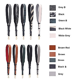 Wide Adjustable Purse Strap Replacement Crossbody Handbag Stripe Adjustable Leather Crossbody Straps Replacement - Width 1.5“, Length 28”-49” (Black B)