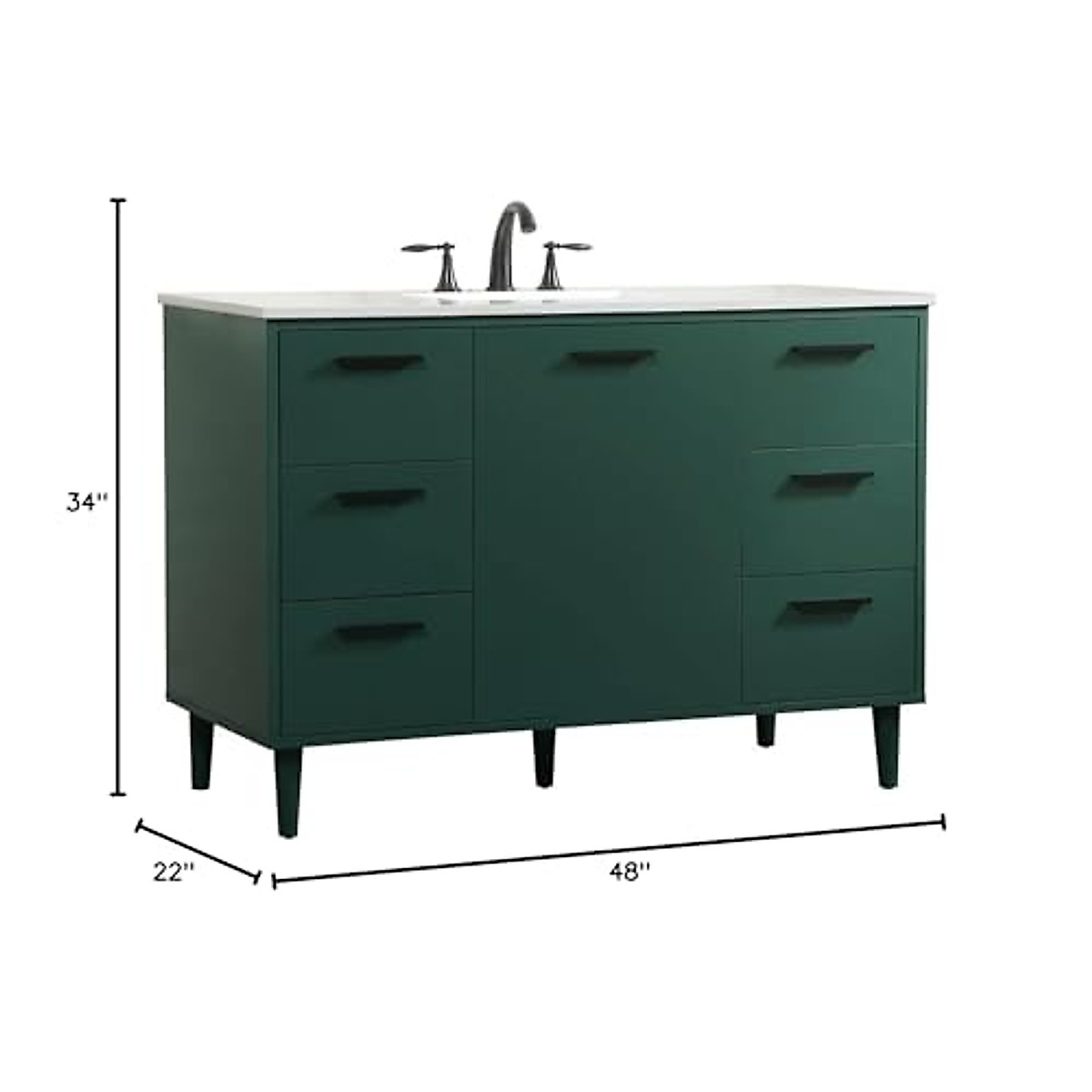Elegant Kitchen and Bath 48 inch Bathroom Vanity Cabinet - Green
