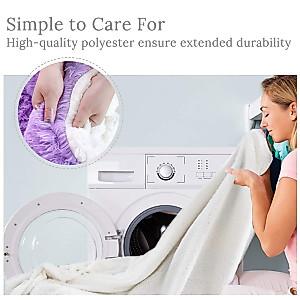 Sleepwish Purple Plush Duvet Cover Set – Violet Faux Fur Bedding, Twin, Full, Queen, and King Size – Bedding Set with Blanket Cover and Two Pillow Shams – Ultra Soft and Comfortable – Cute Room Decor