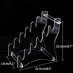 WANLIAN Knife Rack Knife Display Rack Knife Storage Rack 6 Tier Acrylic Countertop Knife Display Rack for Knife Display Storage(Transparent)