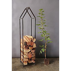 Creative Co-Op Metal House Shaped Fire Wood Holder with Handle