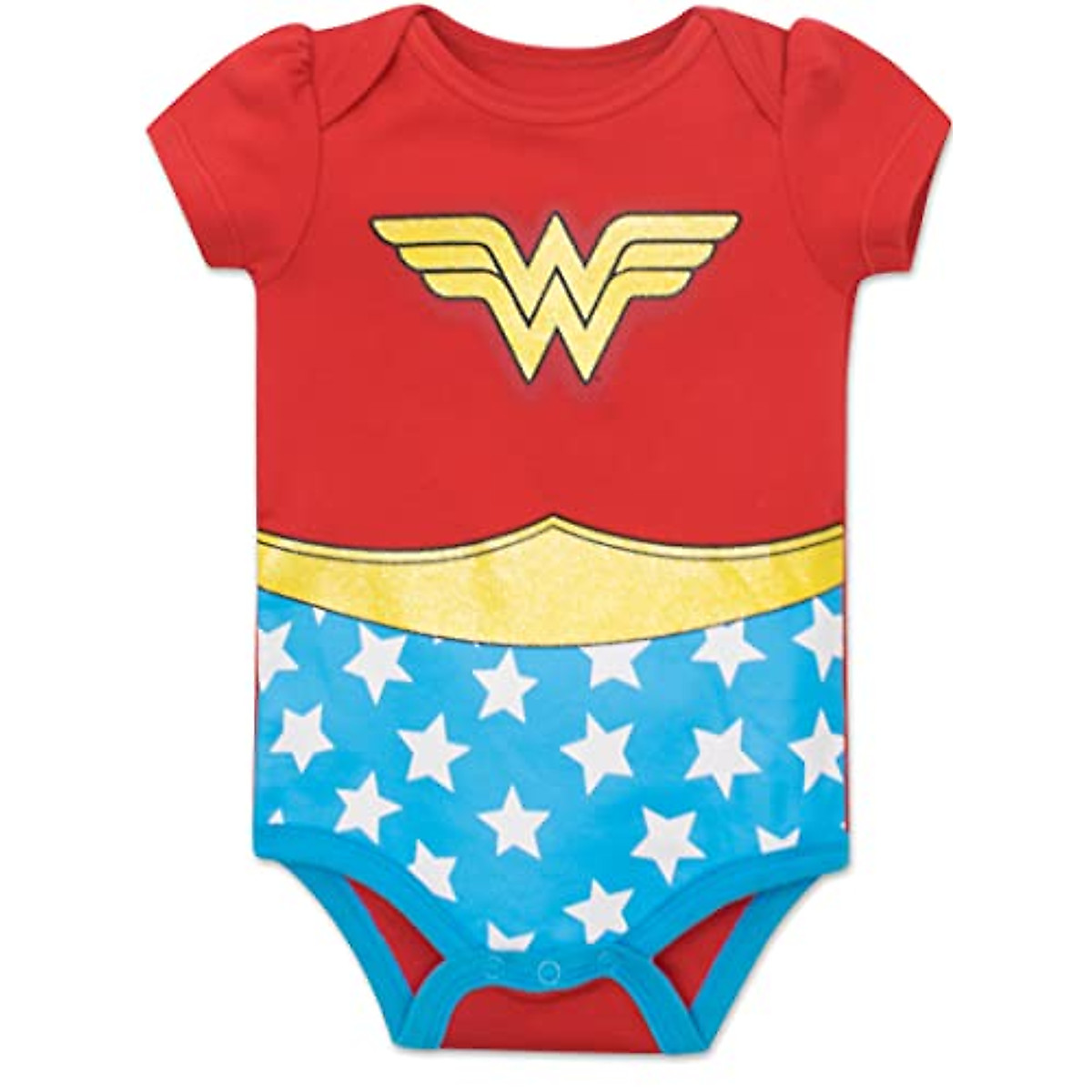 WARNER BROS Justice League Newborn Baby Girls 5 Pack Cosplay Costume Bodysuits Logo Girls 0-3 Months