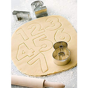 Large Number Cookie Cutters 9pcs Biscuits Stainless Steel Cutter Set Fondant Cake Decorating Tools