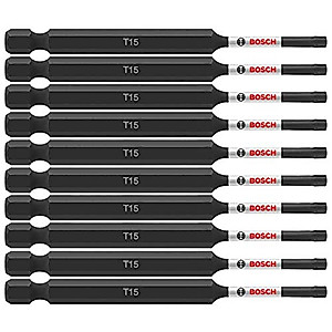 BOSCH ITT1535B 10-Pack 3-1/2 In. Torx #15 Impact Tough Screwdriving Power Bits