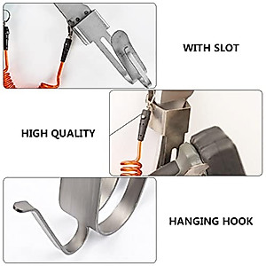 Gadpiparty Waist Tool Rack Waist Hanging Rack Utility Pouch Garage Tool Hooks Hangers Waist Tool Bag Tool Carrying Rack Electric Mounting Pole Garage Hooks Heavy Duty Stainless Steel Silver